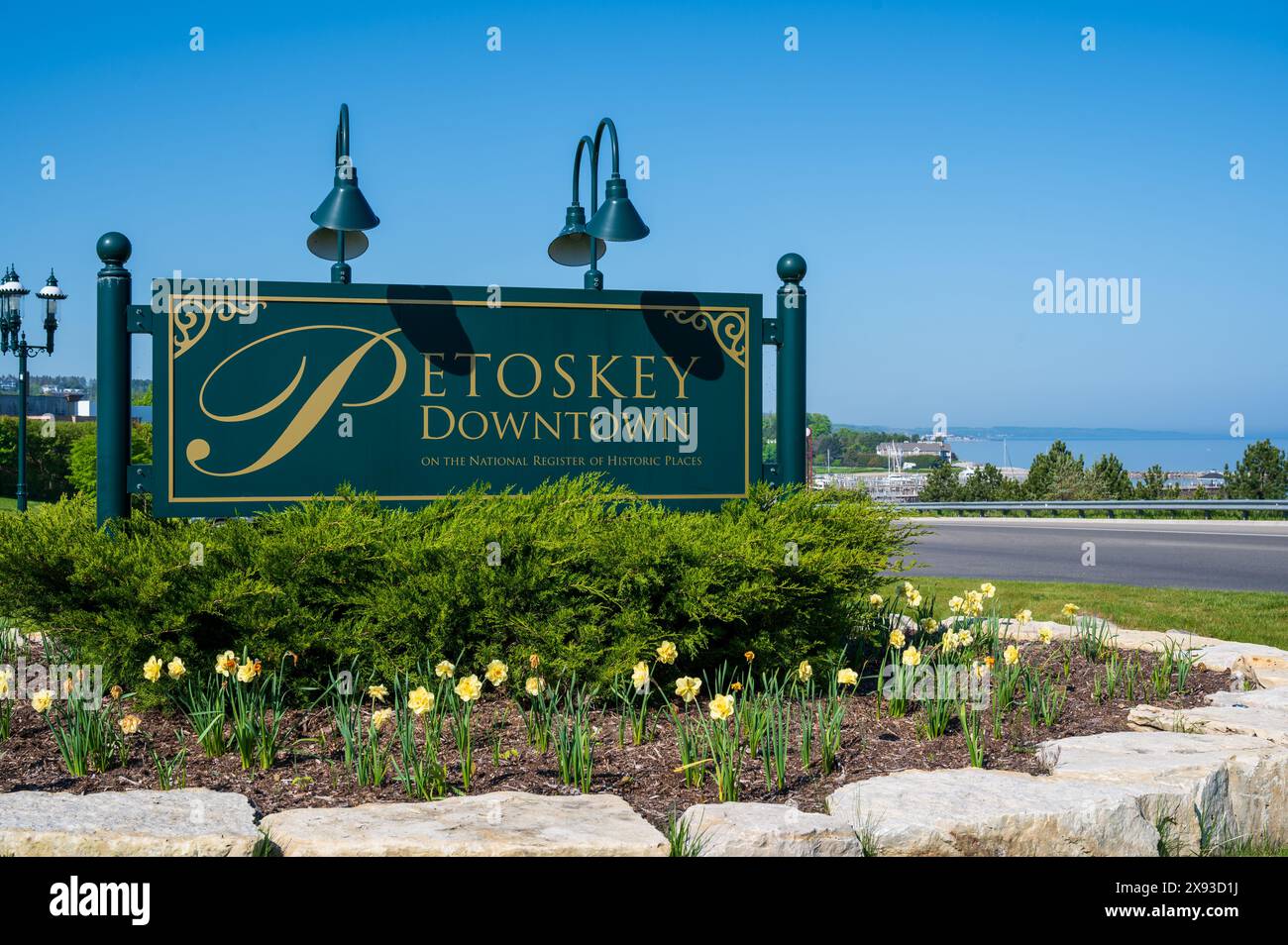 Petoskey, MI - May 18th, 2024: Historic Petoskey Downtown Sign with ...