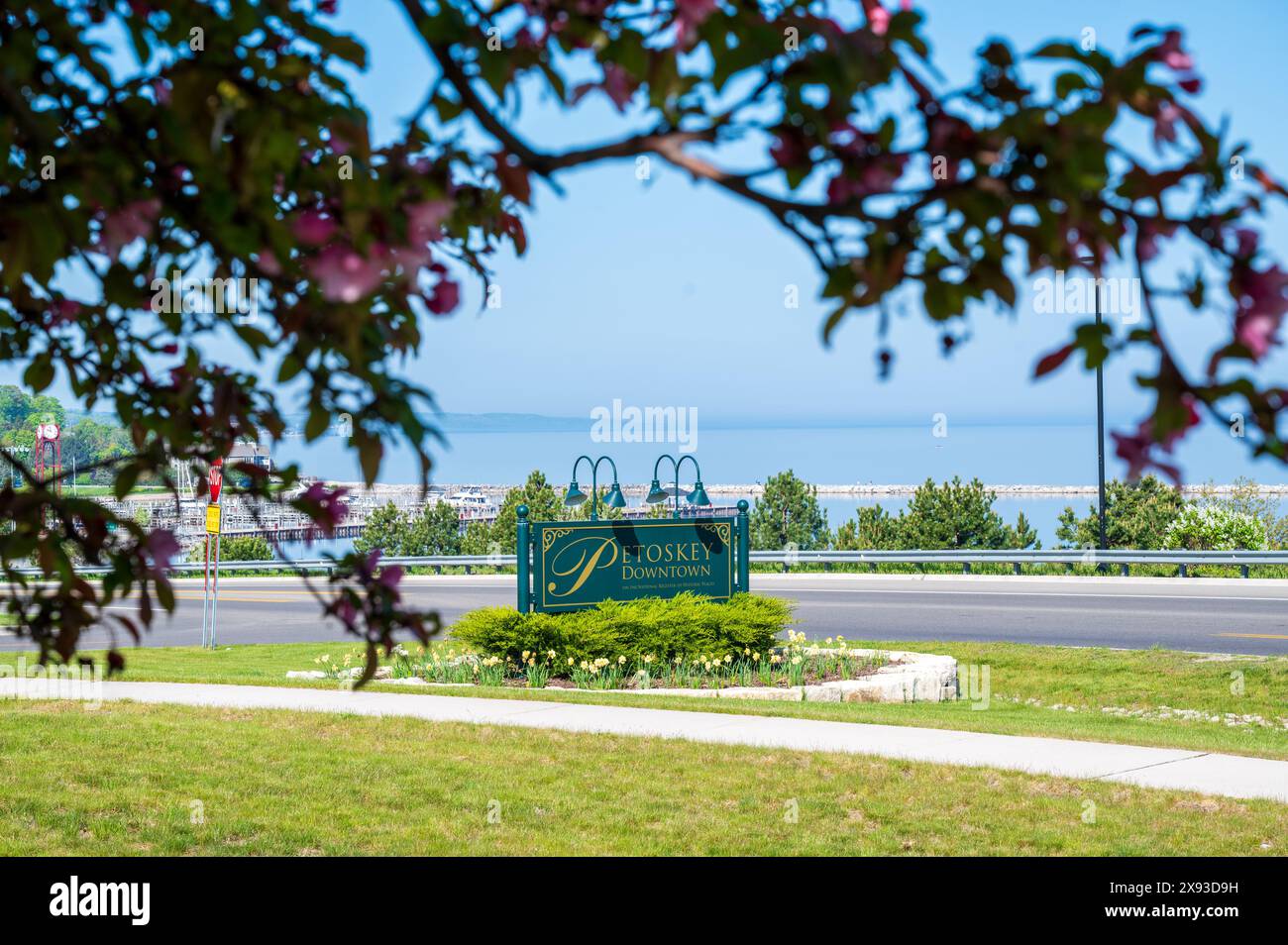 Petoskey, MI - May 18th, 2024: Historic Petoskey Downtown Sign with ...