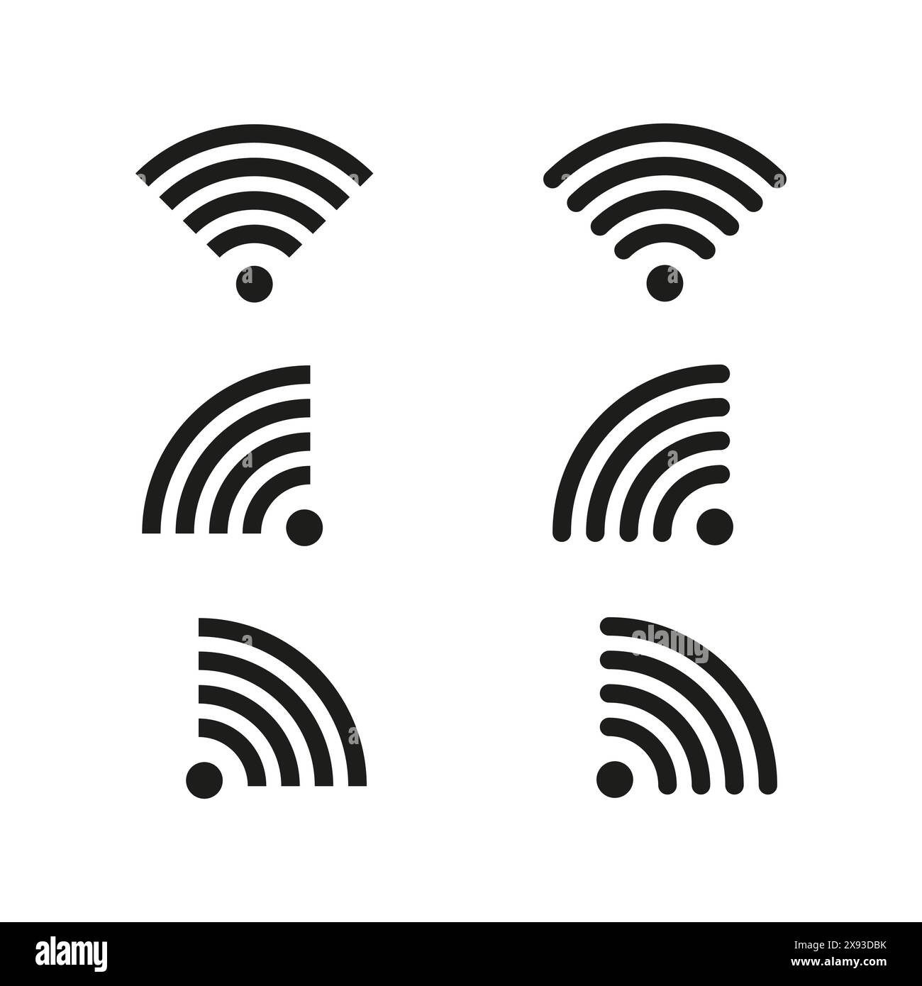 Wi Fi icons. Black signal symbols. Wireless network. Vector set Stock Vector Image & Art - Alamy