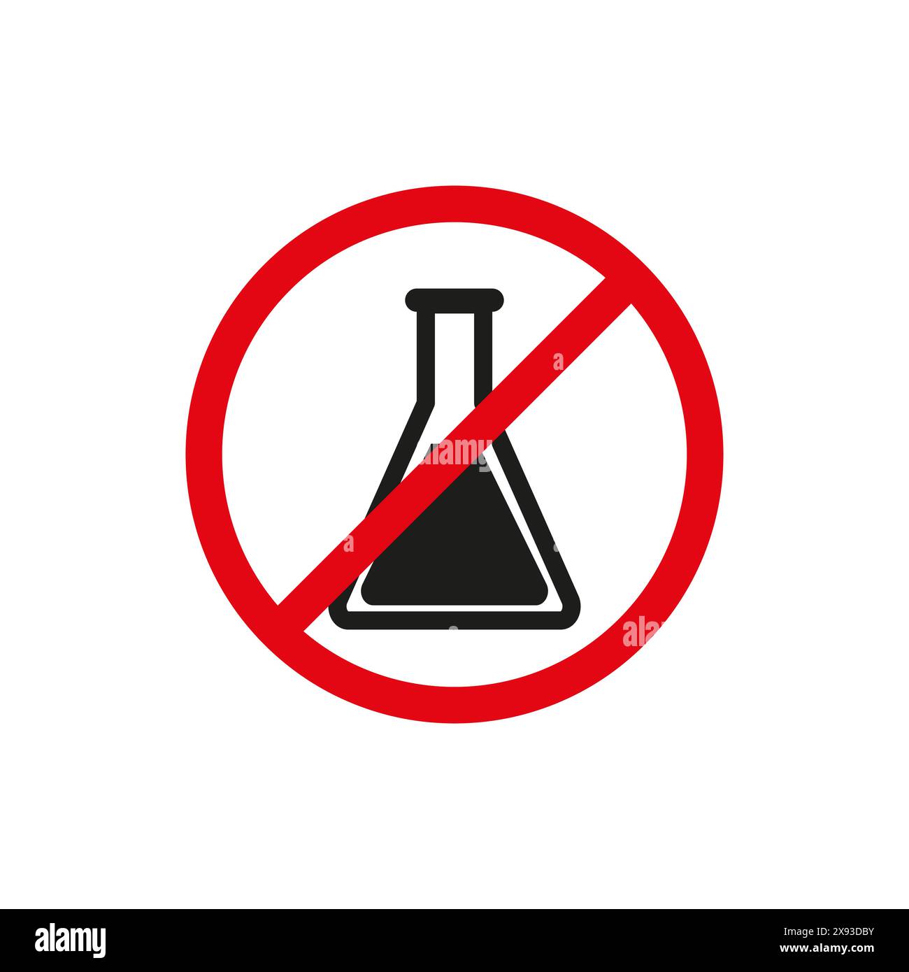 No laboratory work symbol. Chemical testing prohibited sign. Research ...