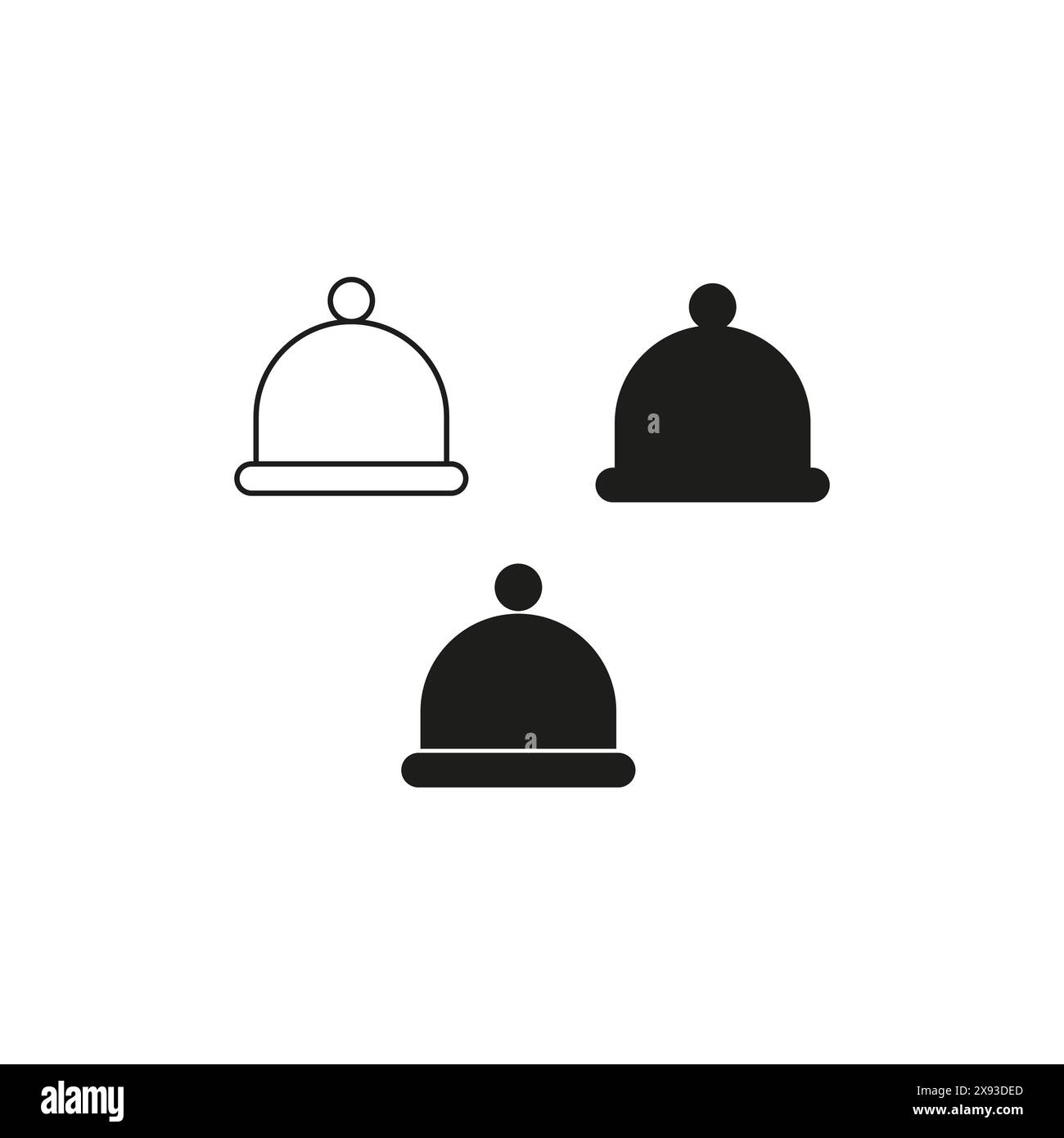 Service bells vector icon set. Call bell for staff attention symbols ...