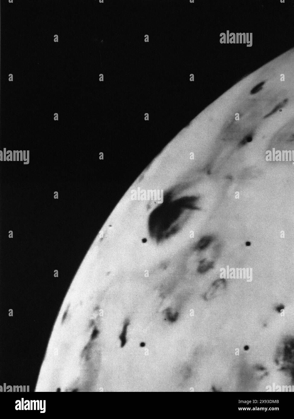 Voyager image of Pele volcano on Io, one of Jupiter's four Galilean ...