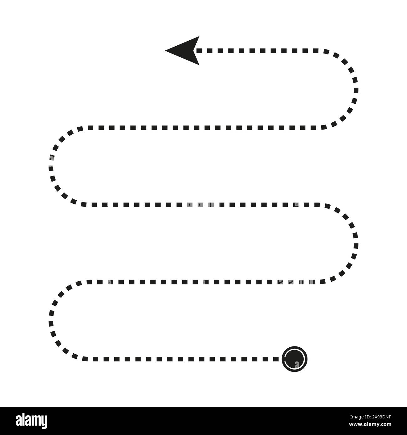 Dotted Line Path Vector Directional Arrow Guide Movement Concept