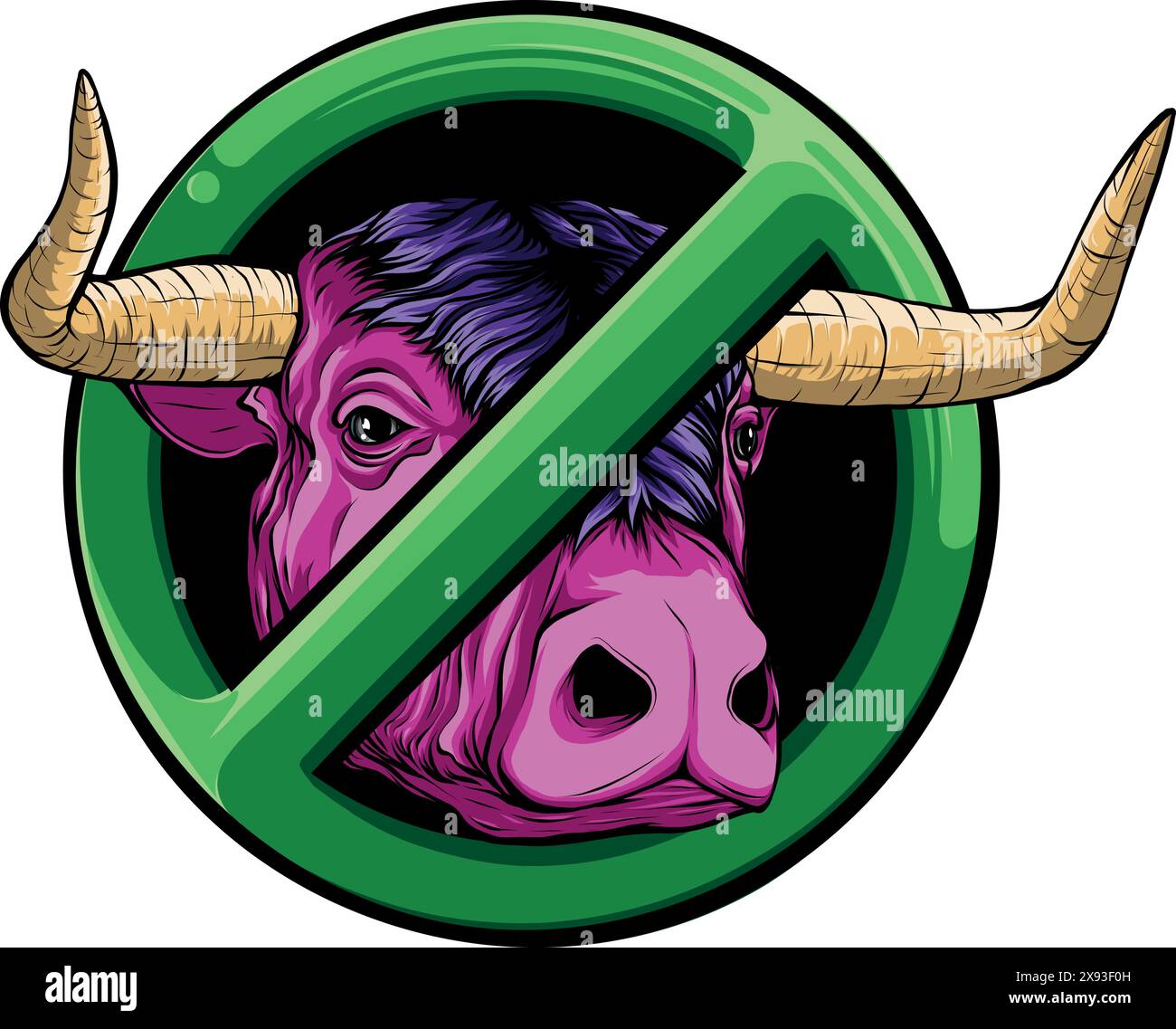 vector illustration of head bull colored design Stock Vector Image ...