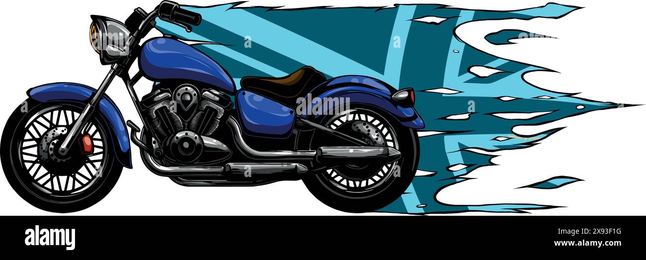 illustration of custom motorcycle chopper vector design Stock Vector ...