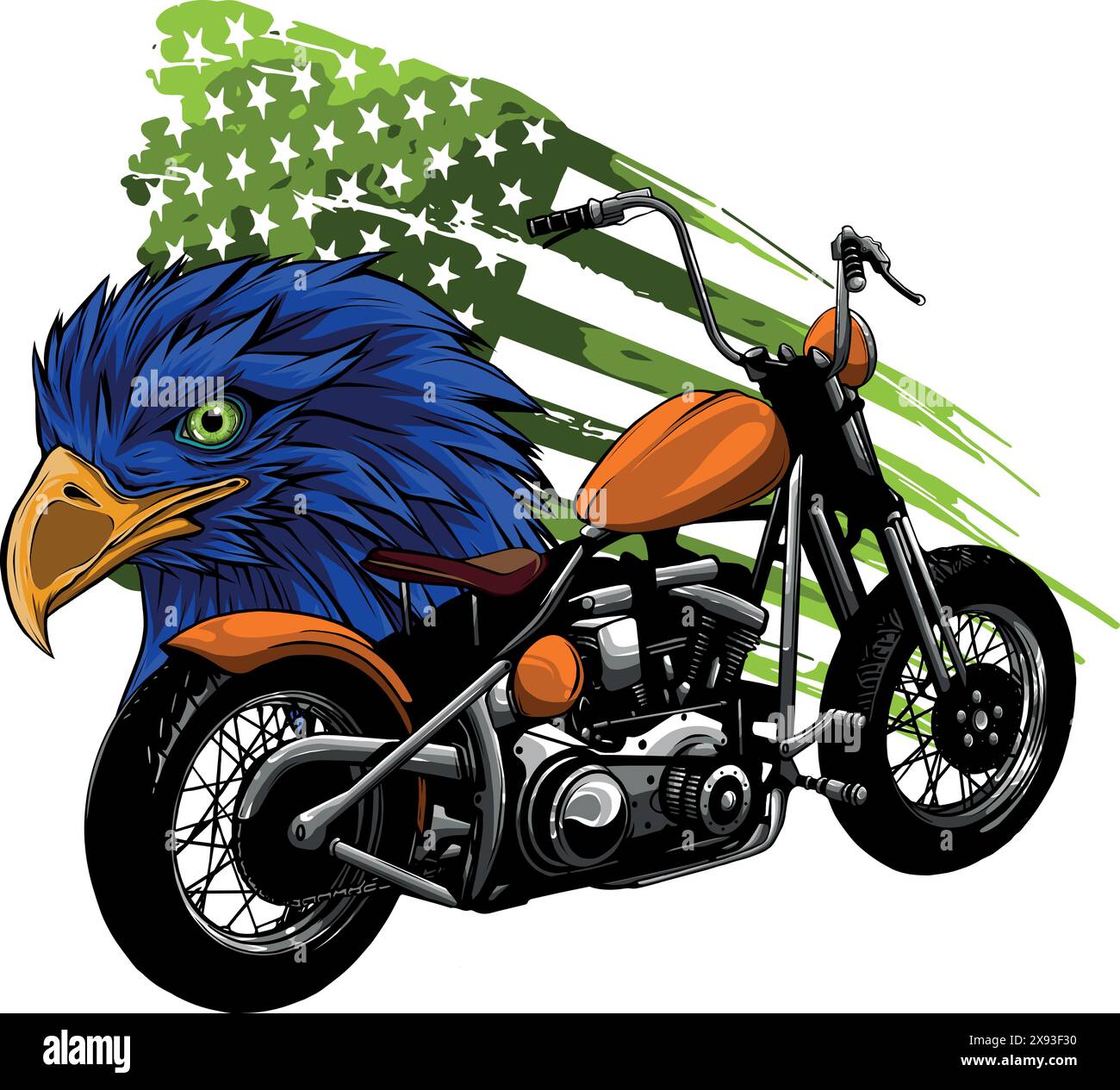 illustration of custom motorcycle chopper vector design Stock Vector ...