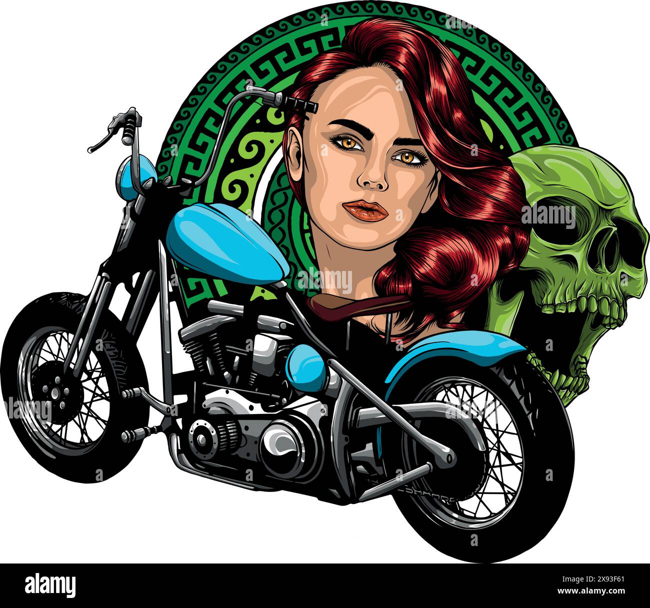 illustration of custom motorcycle chopper vector design Stock Vector ...