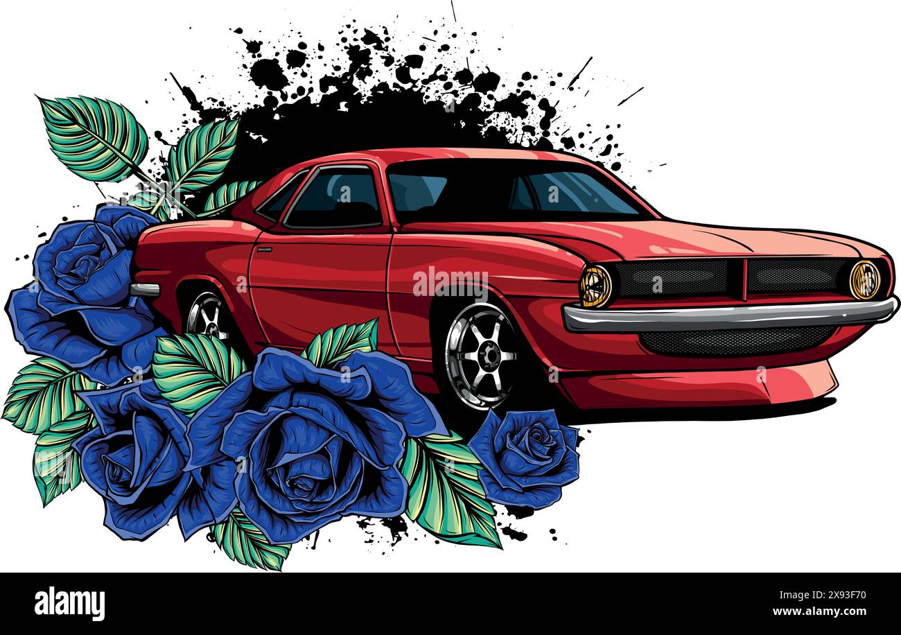 hand draw of Muscle car vector illustration design Stock Vector Image ...