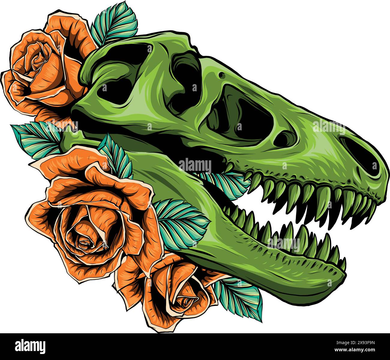 skull of dinosaur tyrannosaurus rex. vector illustration design Stock ...