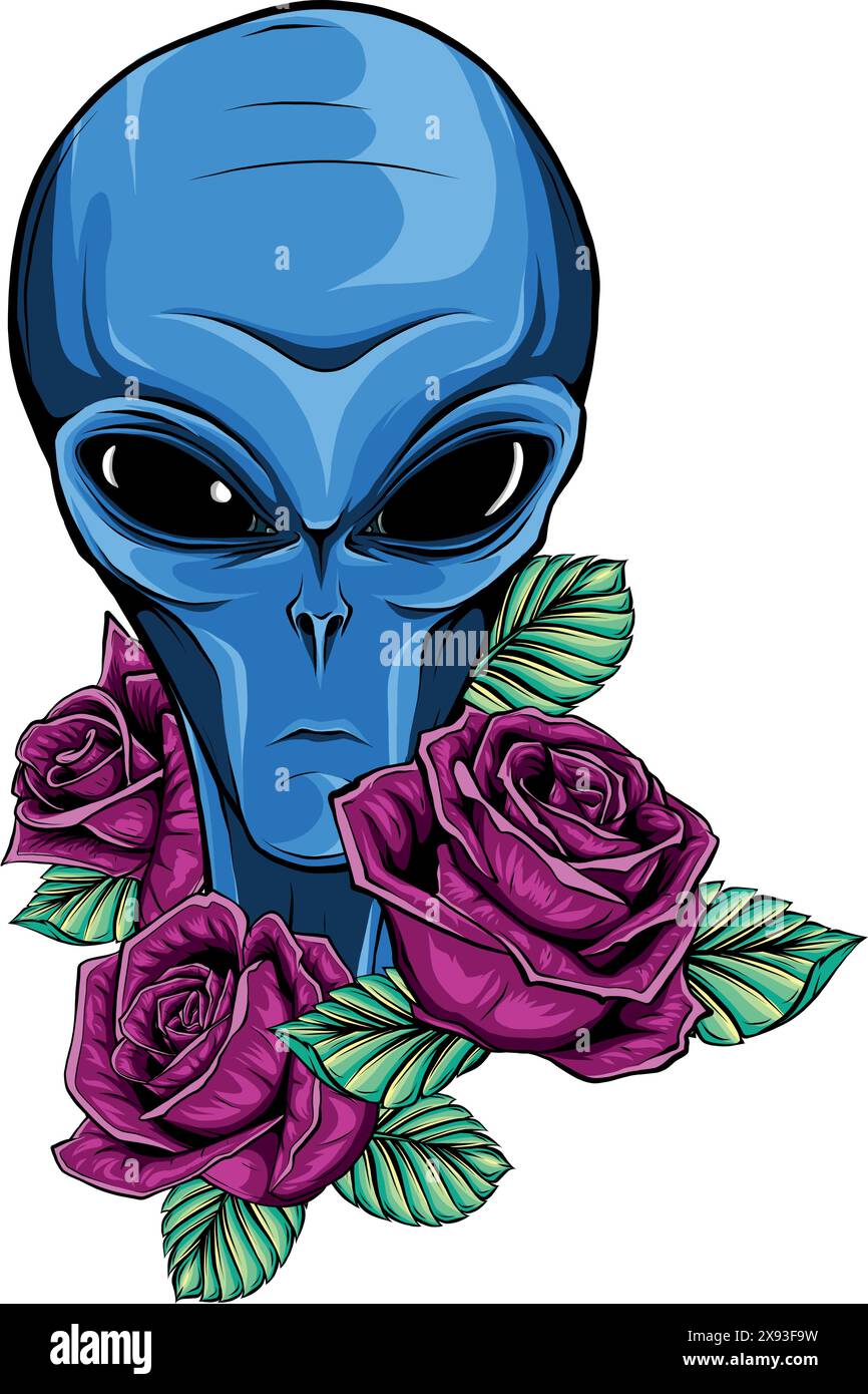 Alien head. vector illustration design of extraterrestrial humanoid ...