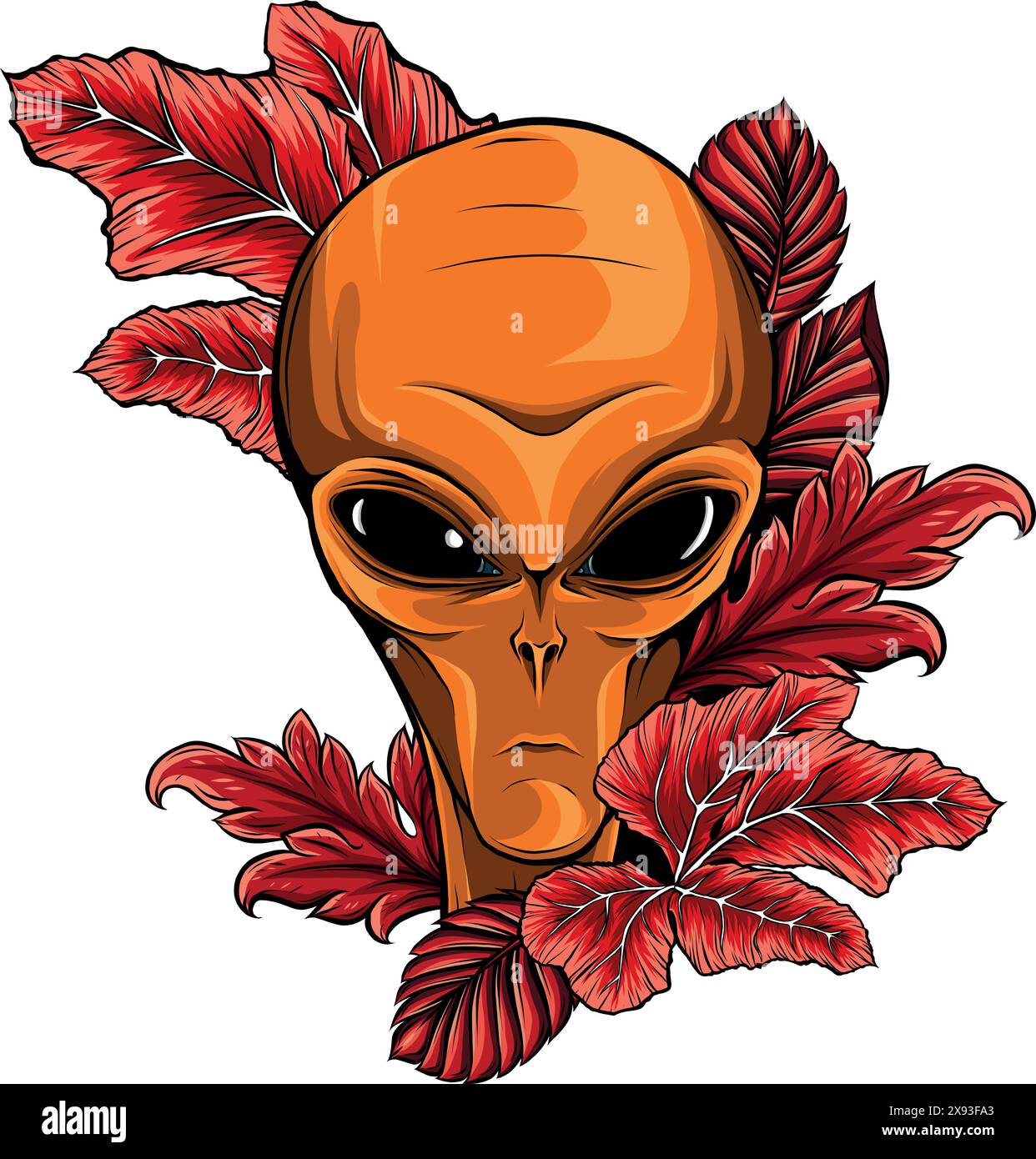 Alien head. vector illustration design of extraterrestrial humanoid ...