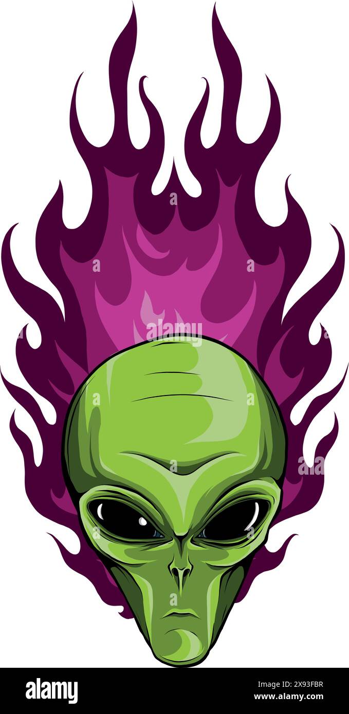 Alien head. vector illustration design of extraterrestrial humanoid ...