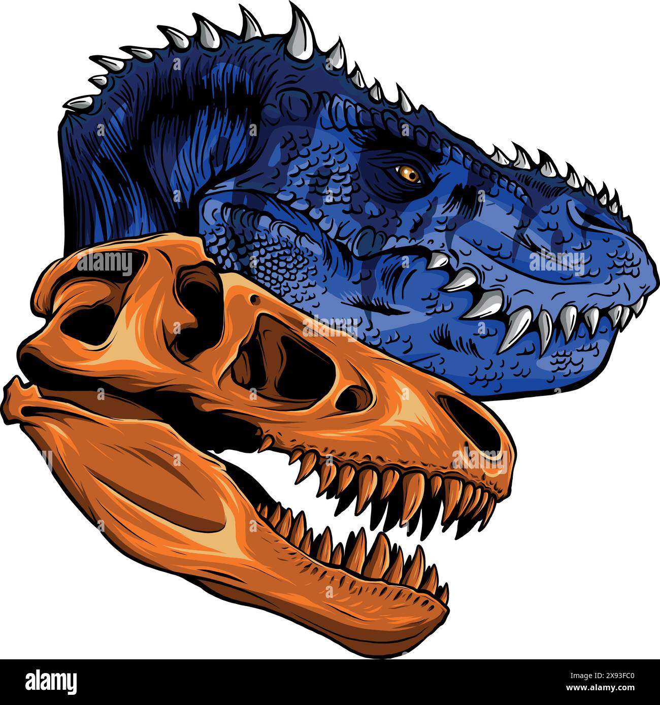 skull of dinosaur tyrannosaurus rex. vector illustration design Stock ...