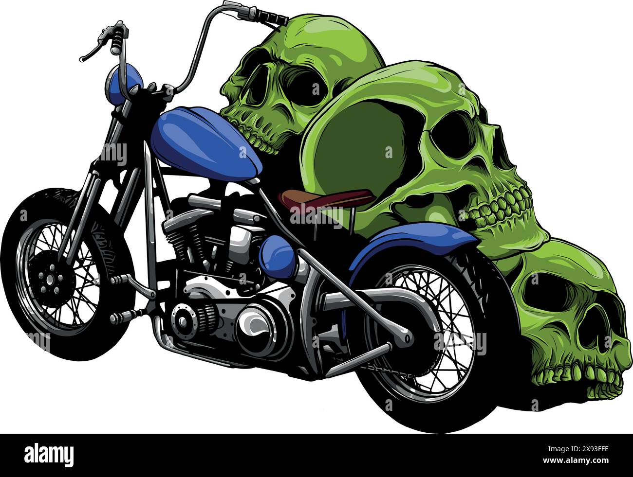 illustration of custom motorcycle chopper vector design Stock Vector ...
