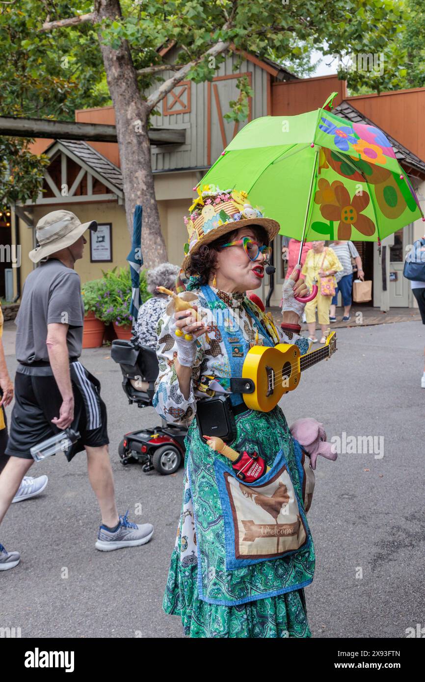 Miss Lillian, The Chicken Lady entertaining guests at the Dollywood ...