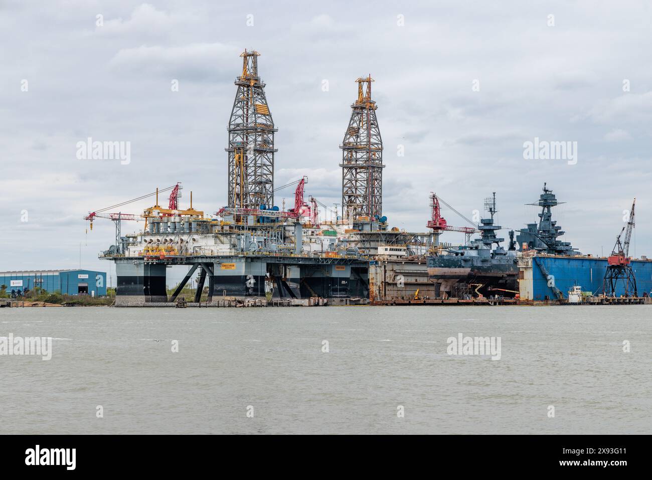 ENSCO 8506 oil drilling rig in the Port of Galveston, Texas Stock Photo ...
