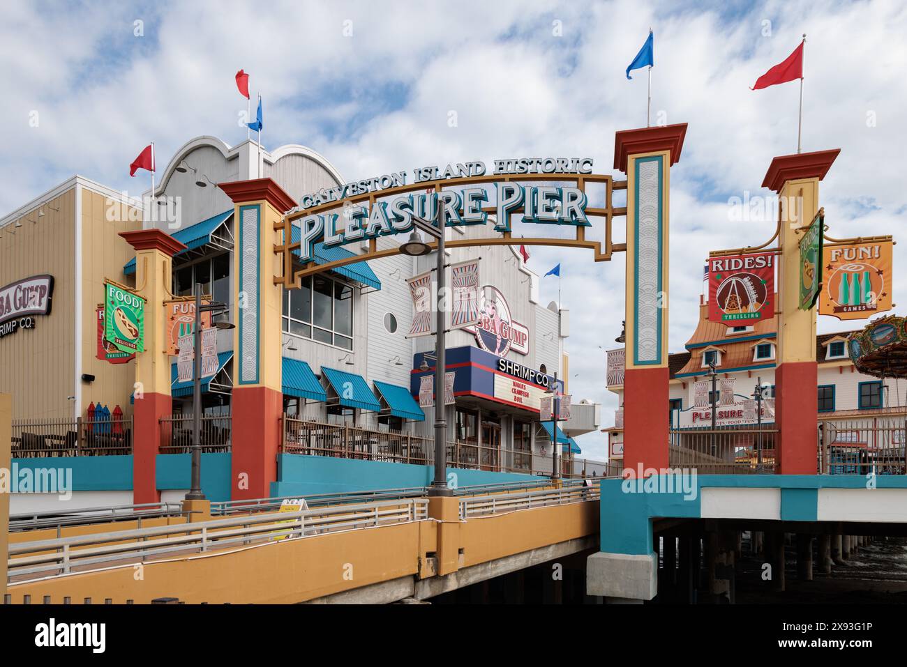 Galveston Island Historic Pleasure Pier on the Texas Gulf Coast at ...