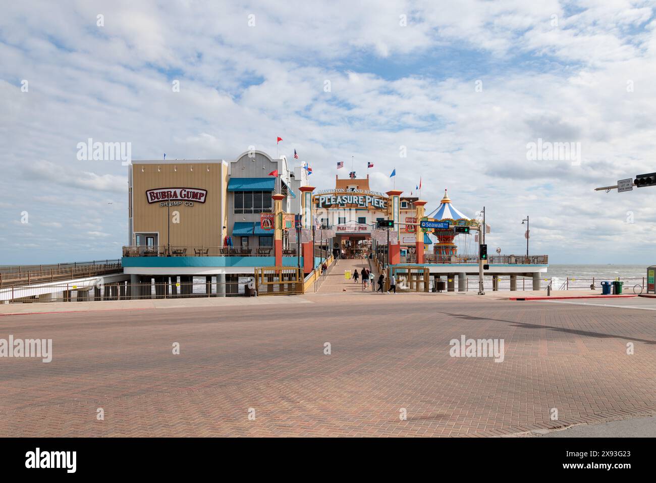 Galveston Island Historic Pleasure Pier on the Texas Gulf Coast at ...