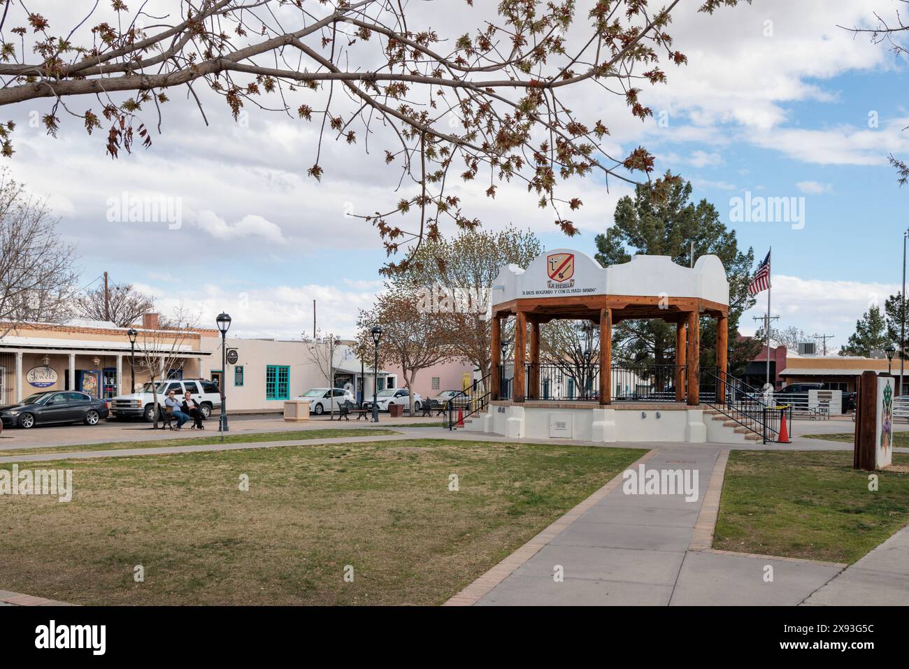 Bandstand in the courtyard of Mesilla Plaza at the center of Mesilla ...