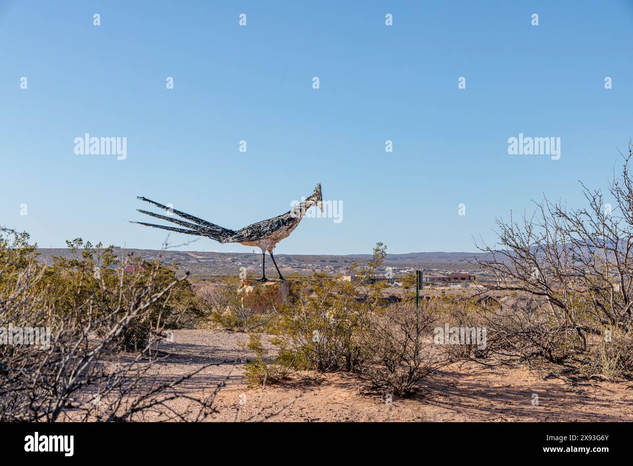 Giant Recycled Roadrunner statue made entirely from discarded materials ...