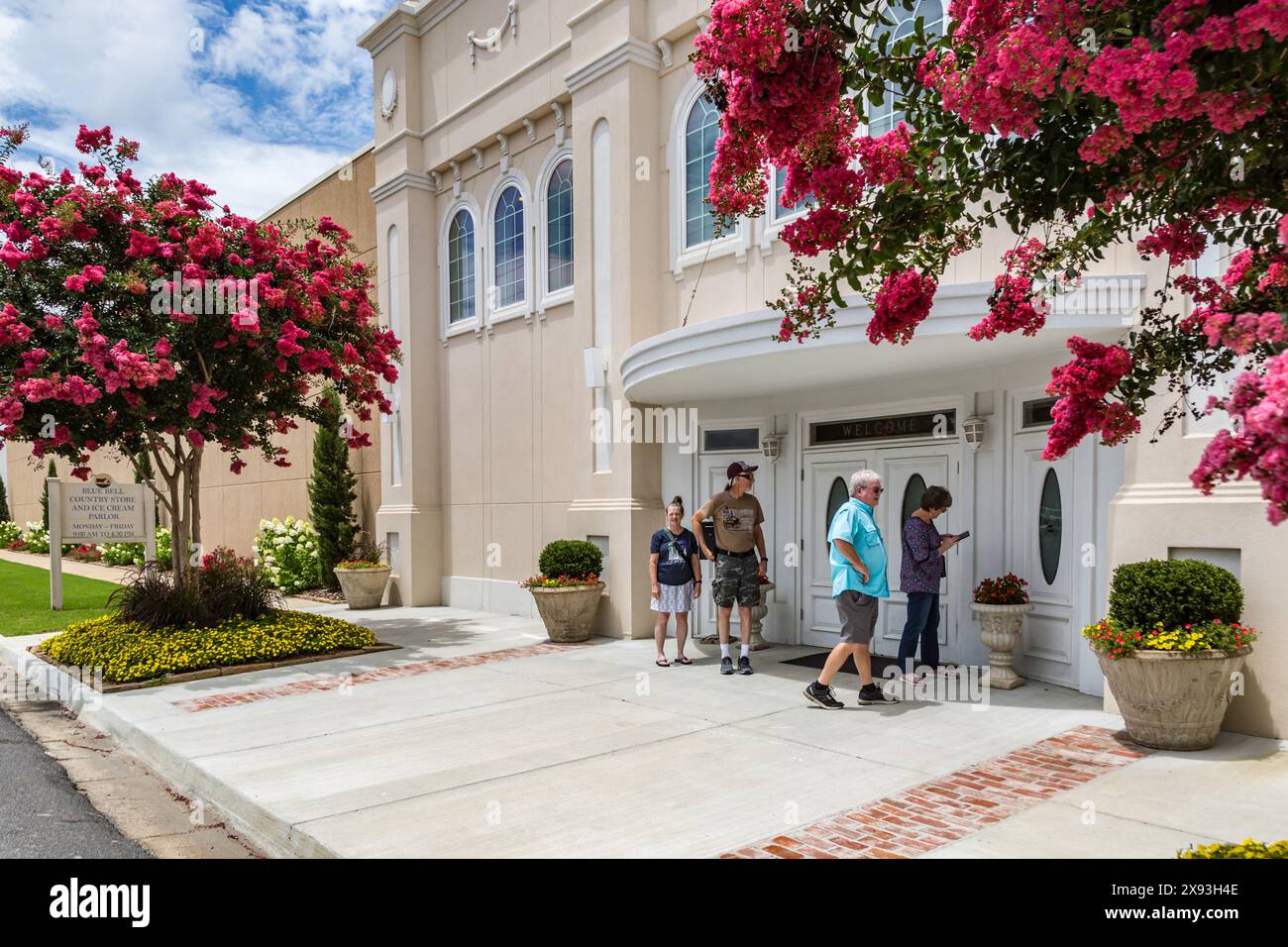 Visitors at the entrance to the Blue Bell Creameries Country Store and ...