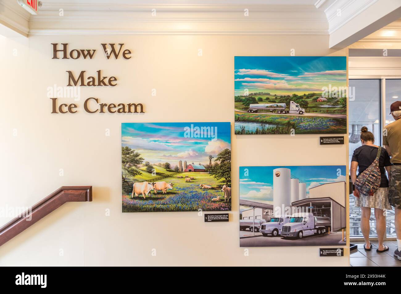 Display on the wall of the Blue Bell Creameries Country Store and Ice ...