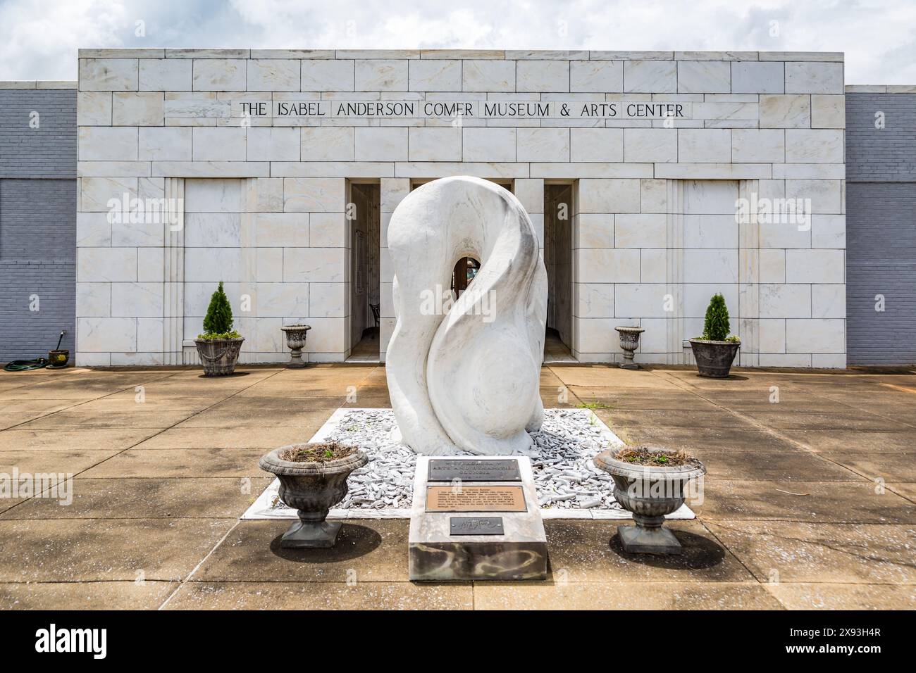 Marble sculpture outside of the front of Isabel Anderson Comer Museum ...