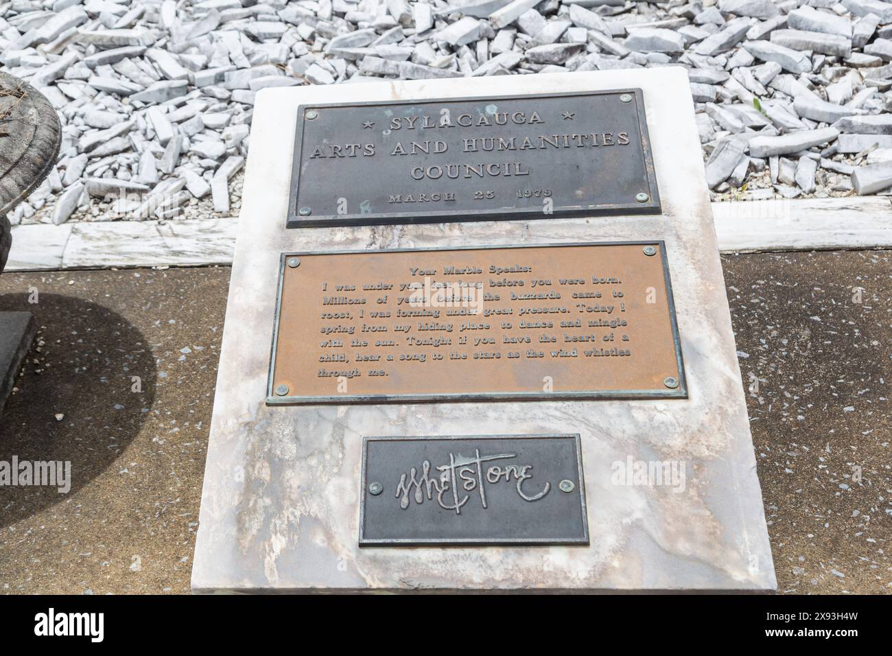 Plaque in front of the marble sculpture outside the Isabel Anderson ...