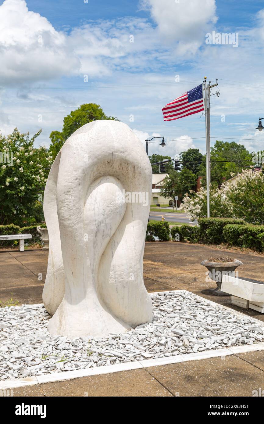 Marble sculpture outside of the front of Isabel Anderson Comer Museum ...