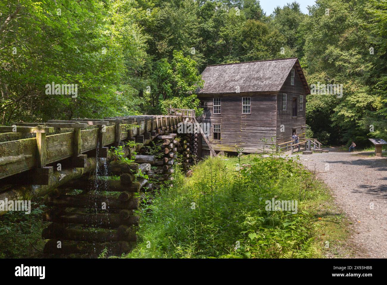 Wooden chute carries water to Mingus Mill to power grist mill for ...
