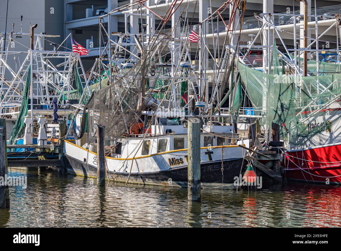 Commercial fishing boats at dock in the commercial section of the ...