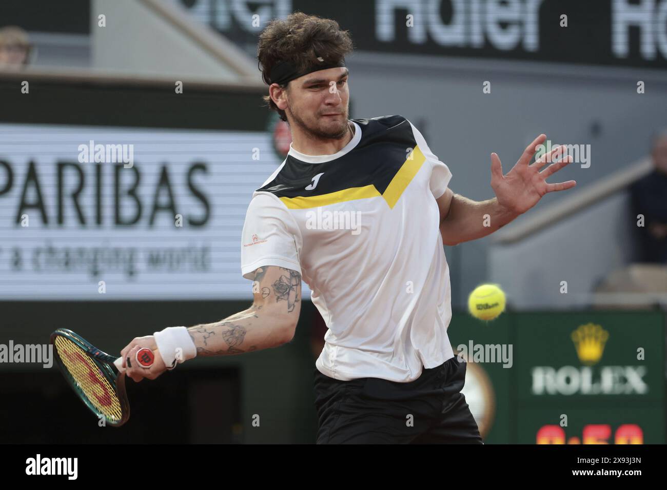 Thiago Seyboth Wild of Brazil during day 2 of the 2024 French Open ...