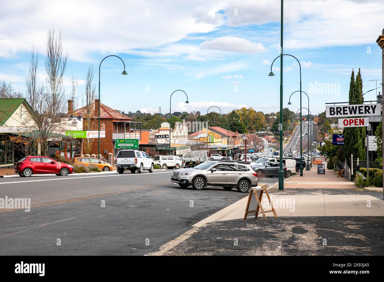 Uralla, an australian town in regional New South Wales, the northern tablelands area street view ...