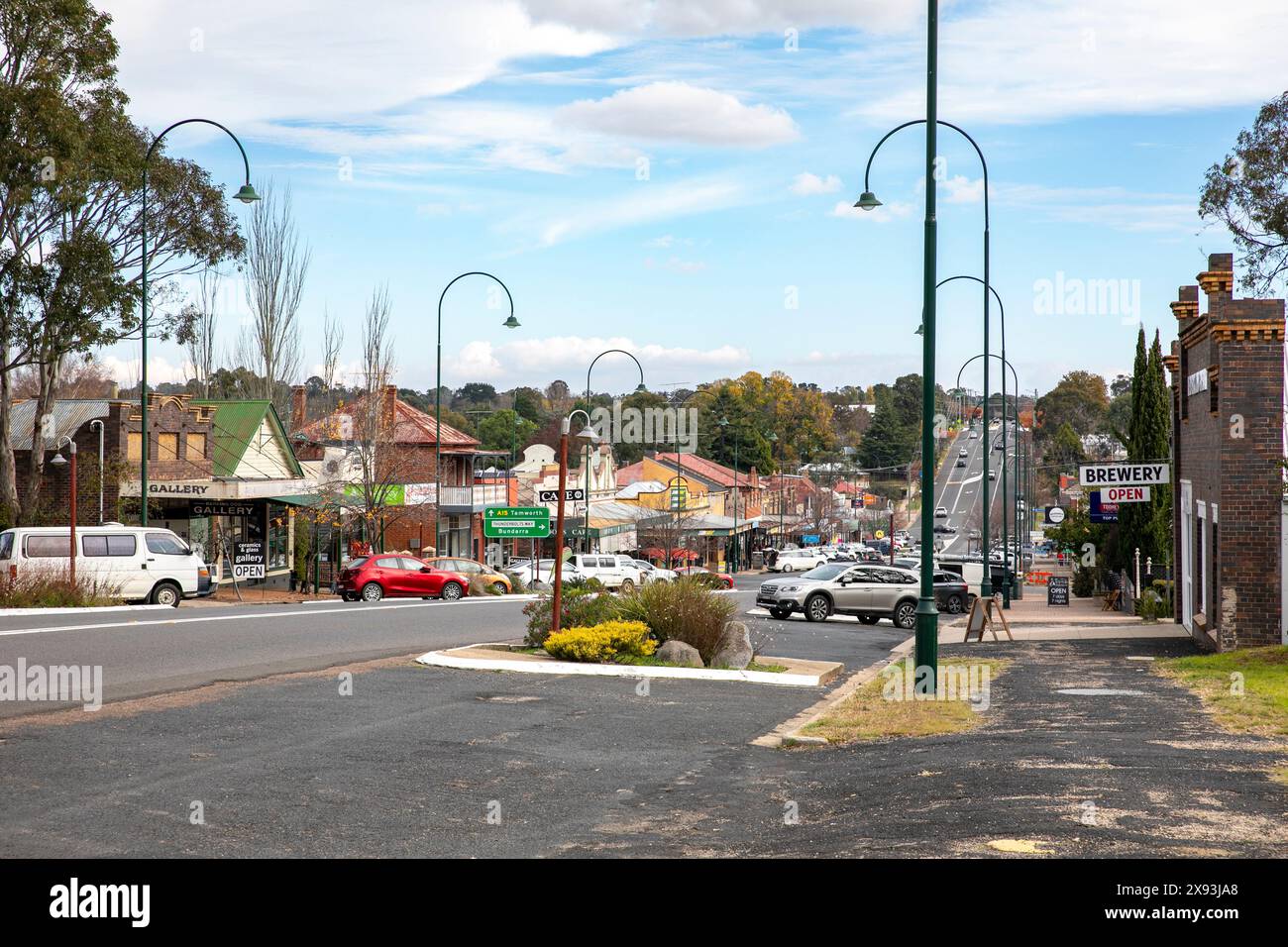 Uralla, an australian town in regional New South Wales, the northern tablelands area street view ...