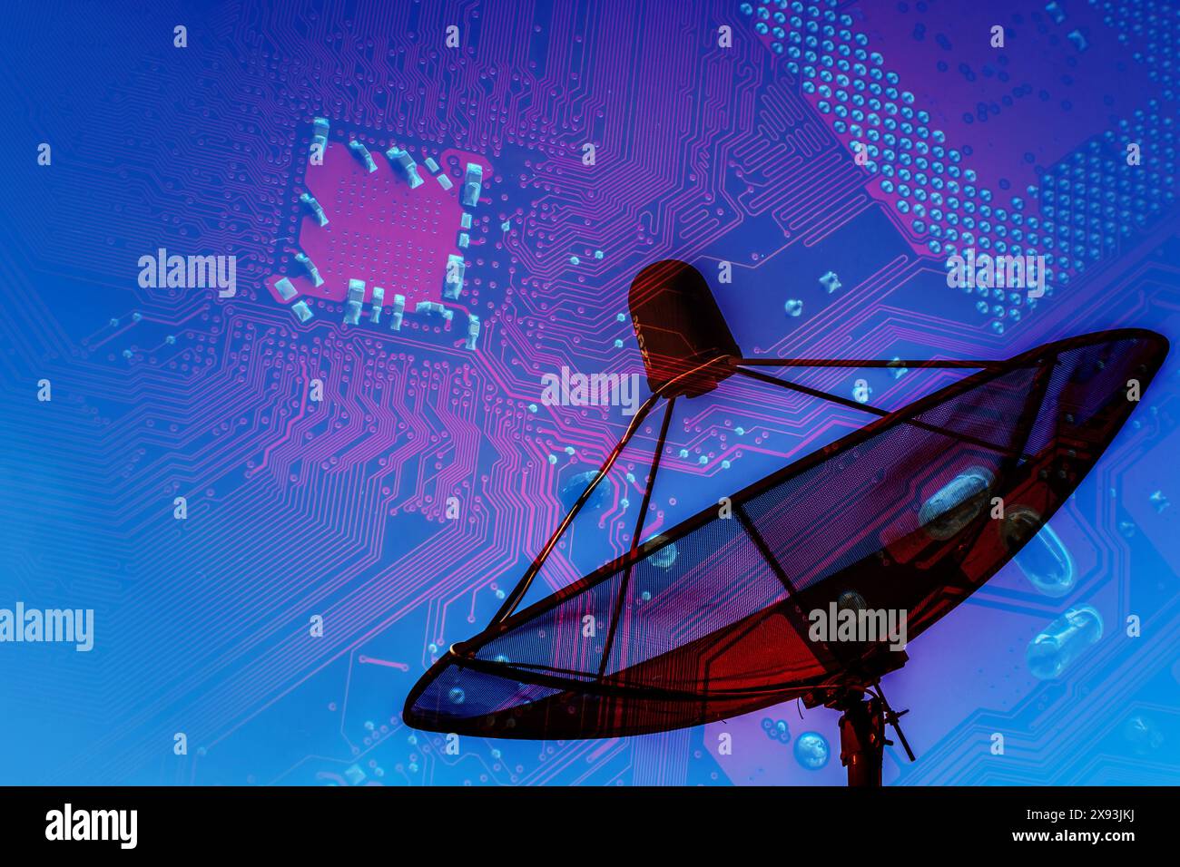 Satellite dish sky communication technology network Stock Photo - Alamy