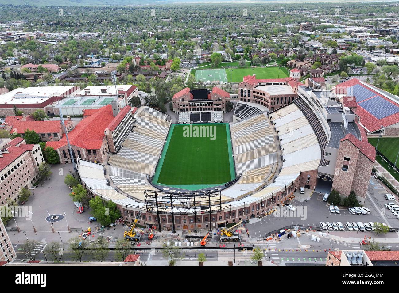 A general overall aerial view of Folsom Field on the campus of the ...