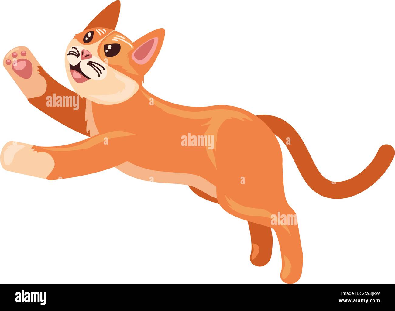 Tabby cat jumping Stock Vector Images - Alamy