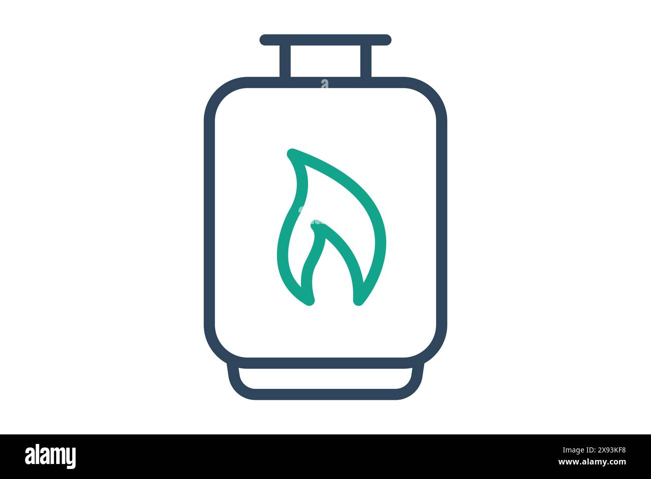Propane icon. gas cylinder with fire. icon related to utilities. line ...