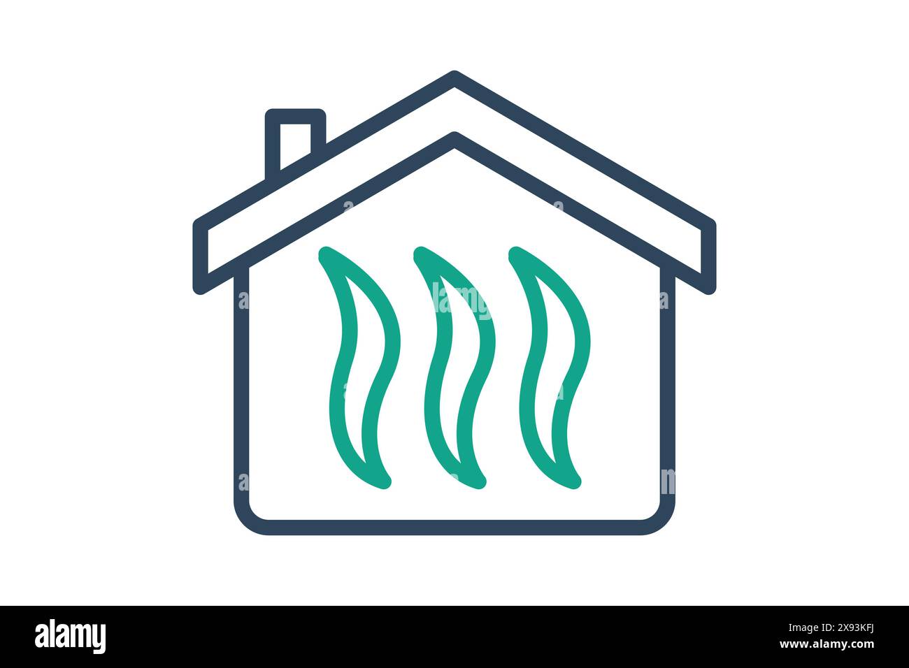 Heating icon. house with heat. icon related to utilities. line icon ...