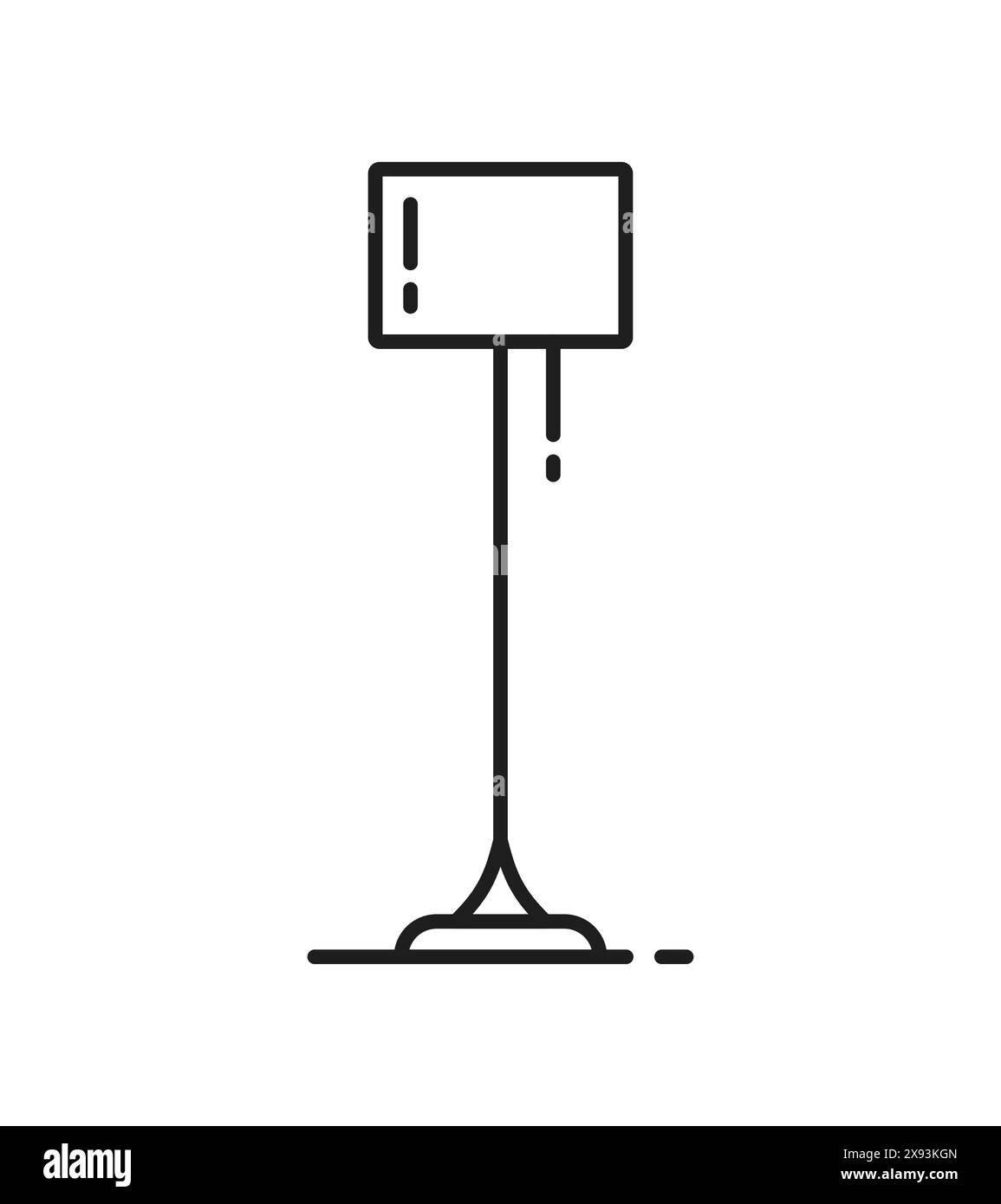 Indoor floor lamp, electric lantern, halogen light thin line icon ...