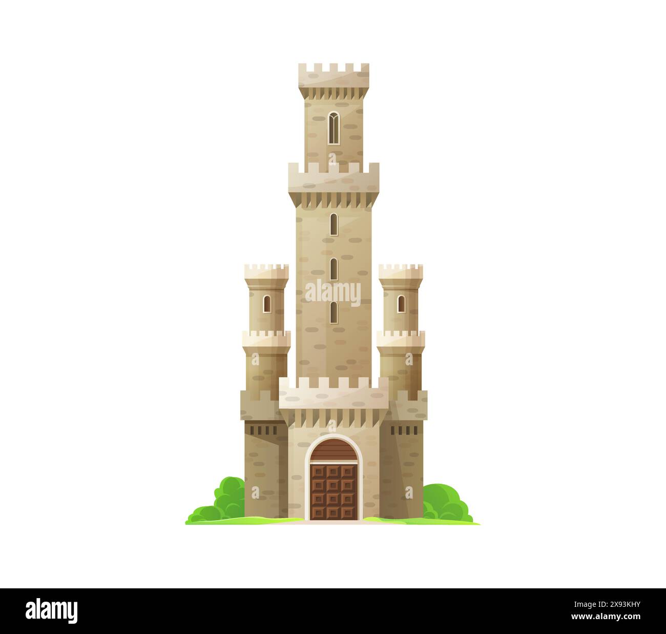 Cartoon castle, kingdom palace. Isolated vector fortress with towers ...