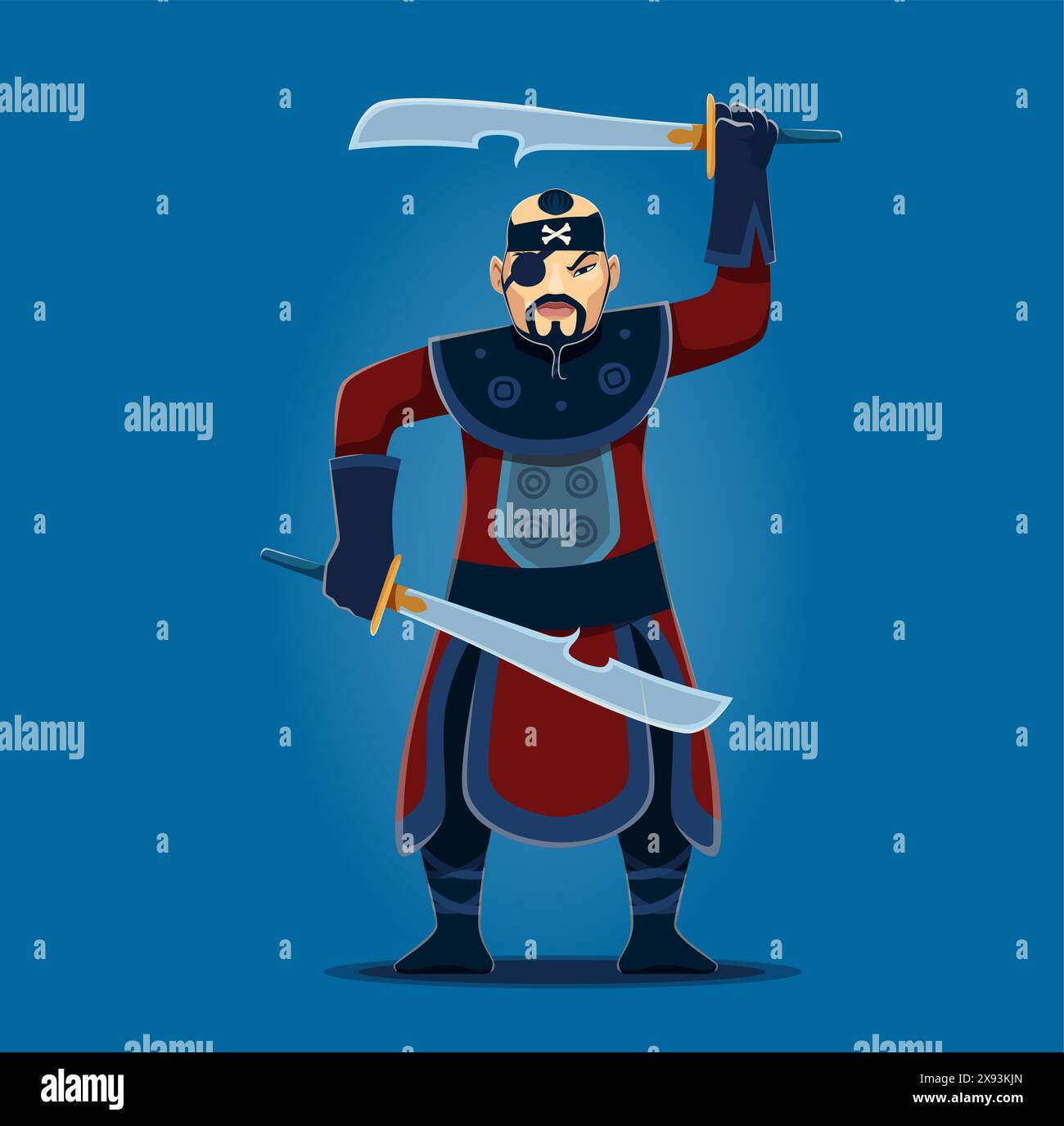 Samurai with raised sword Stock Vector Images - Alamy