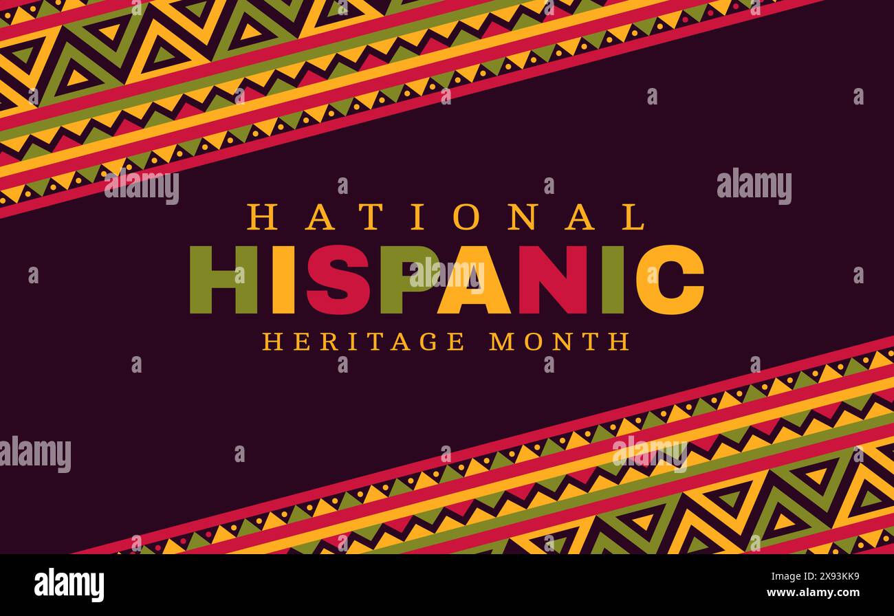 Ethnic Latin American ornament, national Hispanic heritage month vector ...