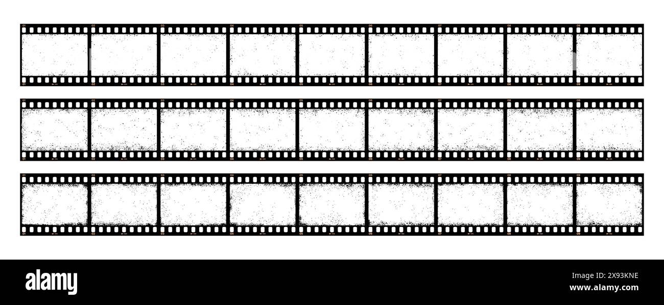 Old grunge movie film long strip, retro cinema filmstrip frames, vector ...