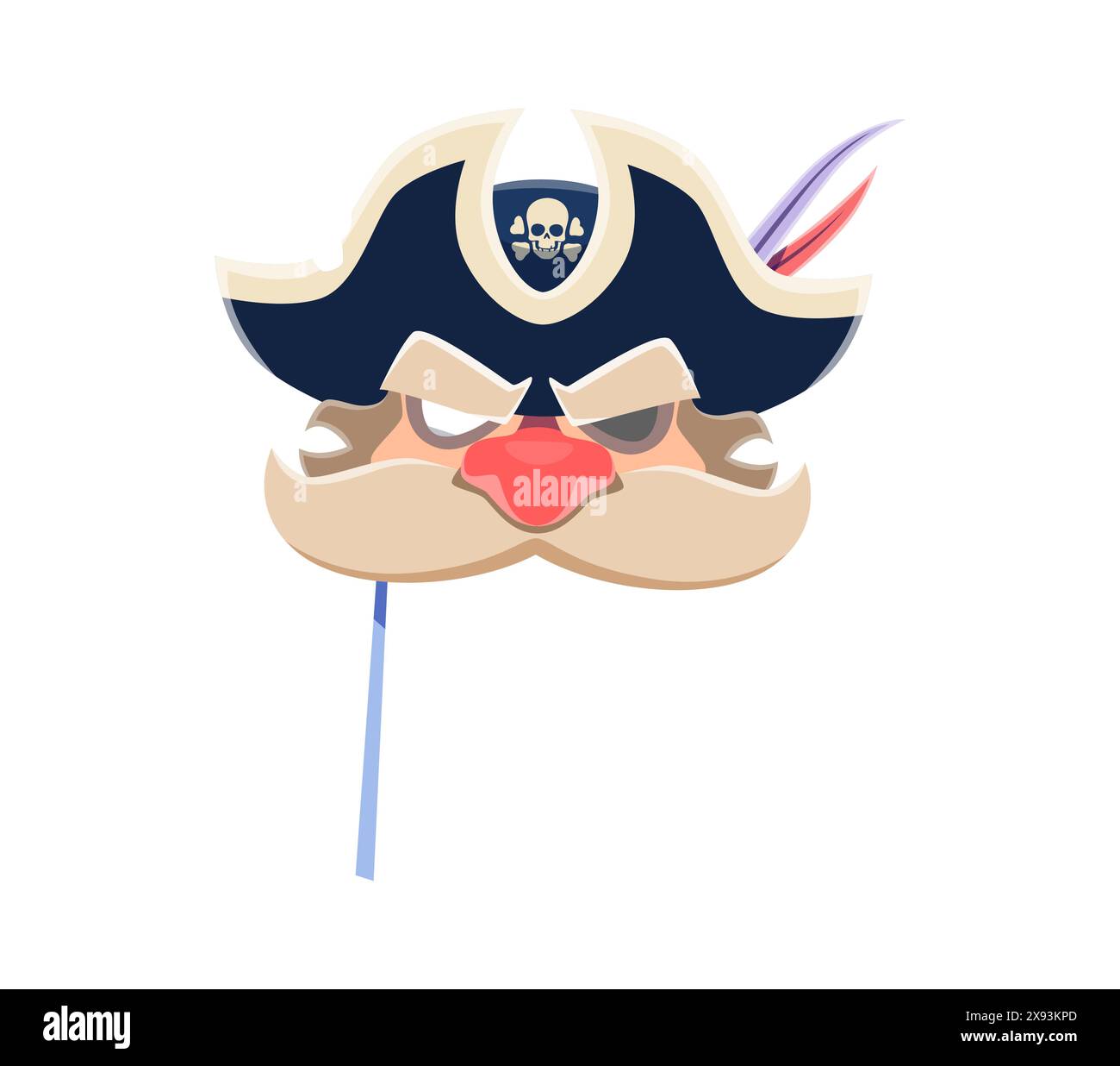 Pirate carnival photo booth mask. Cartoon photobooth costume, props. Isolated vector corsair ...