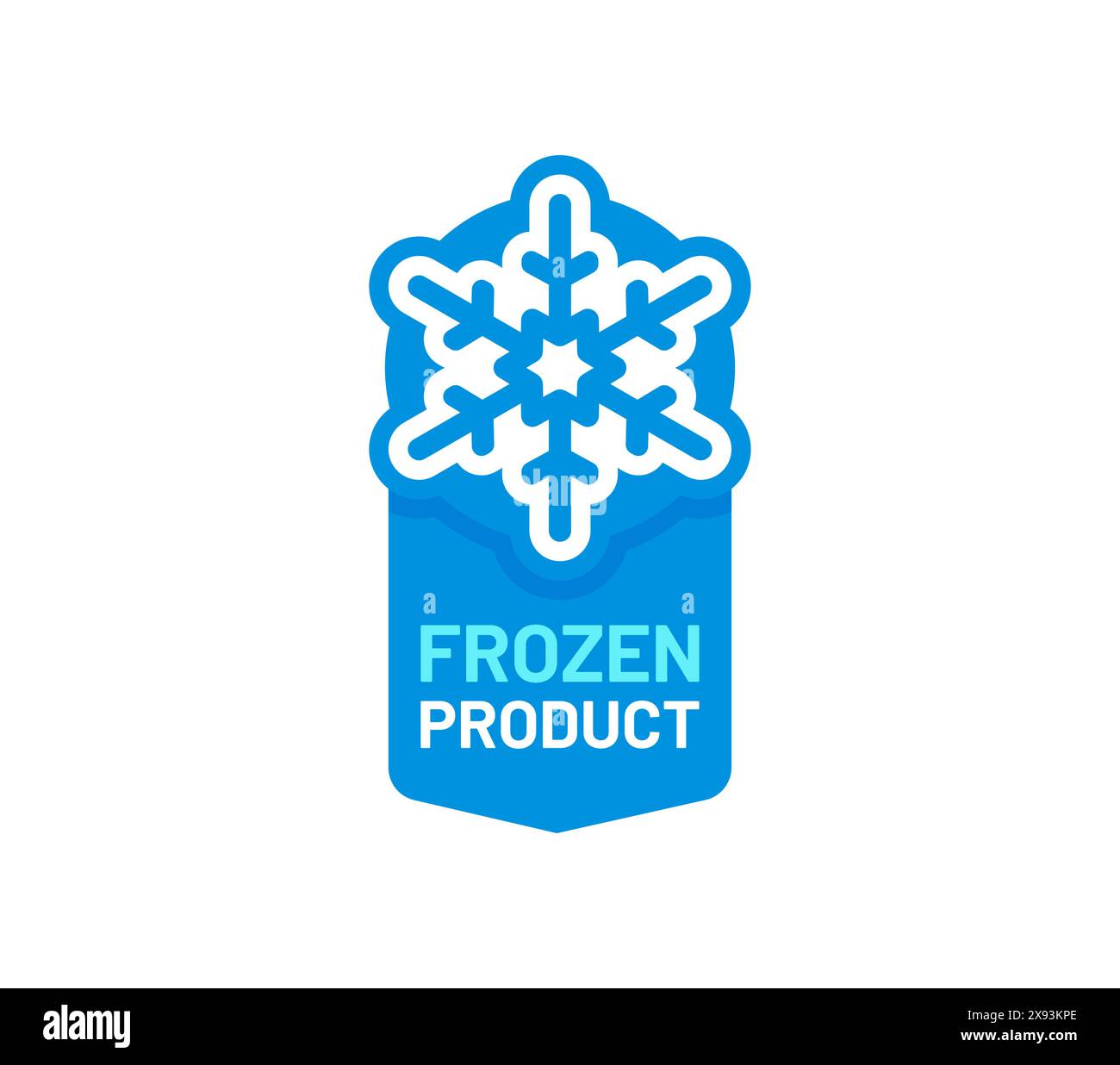 Blue frozen cold product icon, ice crystal label and badge for food ...