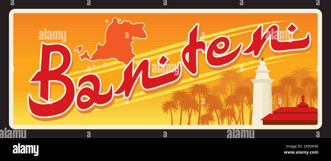 Banten province in Indonesia, Indonesian territory plaque. Vector ...