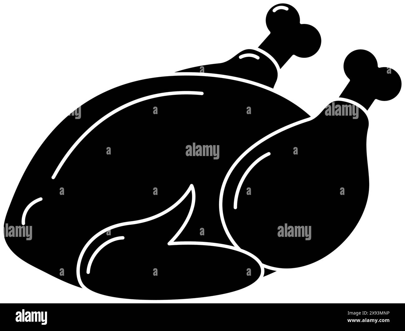 Roasted Turkey Simbol Traditional Thanksgiving dinner Sticker Icon ...