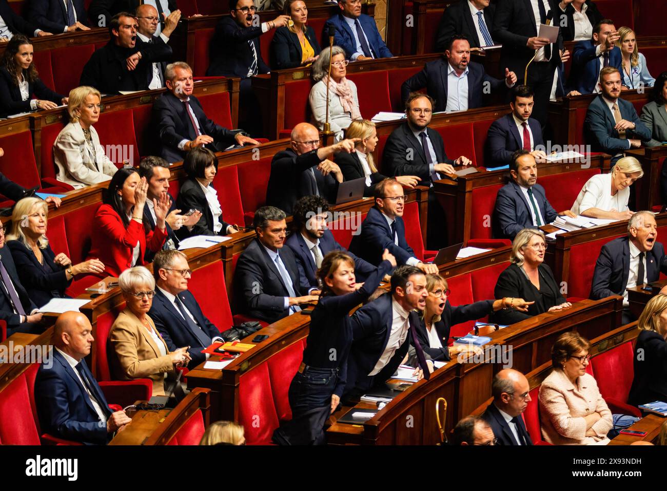Paris, France. 28th May, 2024. Deputies of far-right wing Rassemblement ...