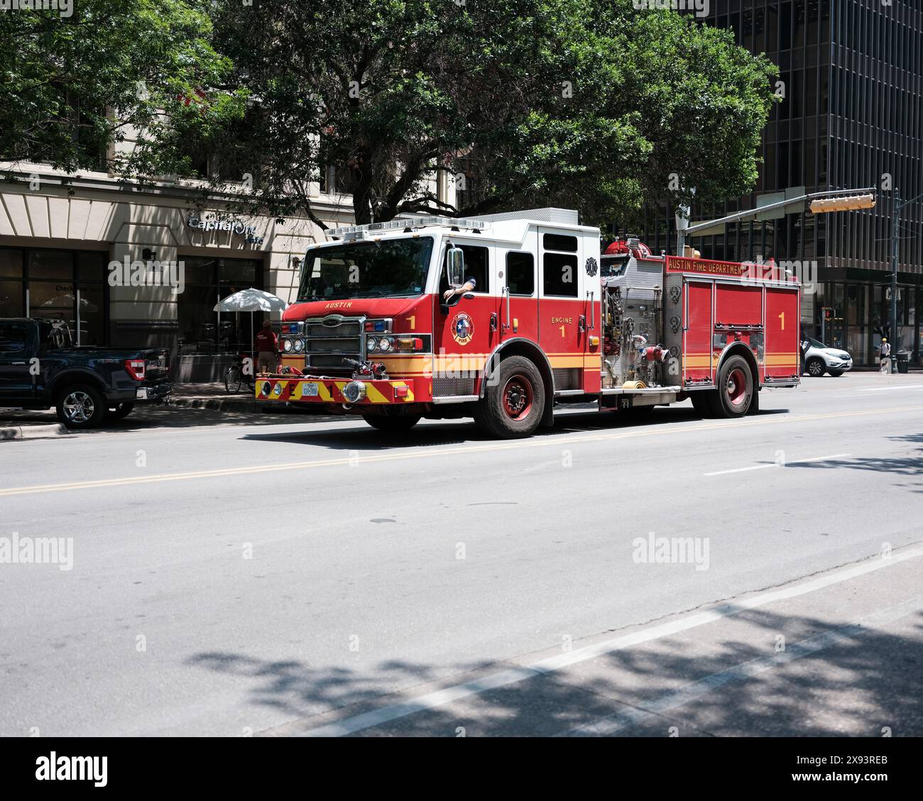 Fire Truck in Austin Texas Stock Photo - Alamy